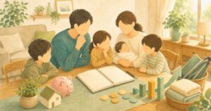 子ども4人・共働きの家計｜夫婦同時の育休、今の収入でなんとかなる？【資産構築ご相談】 | kanatoの資産構築研究所